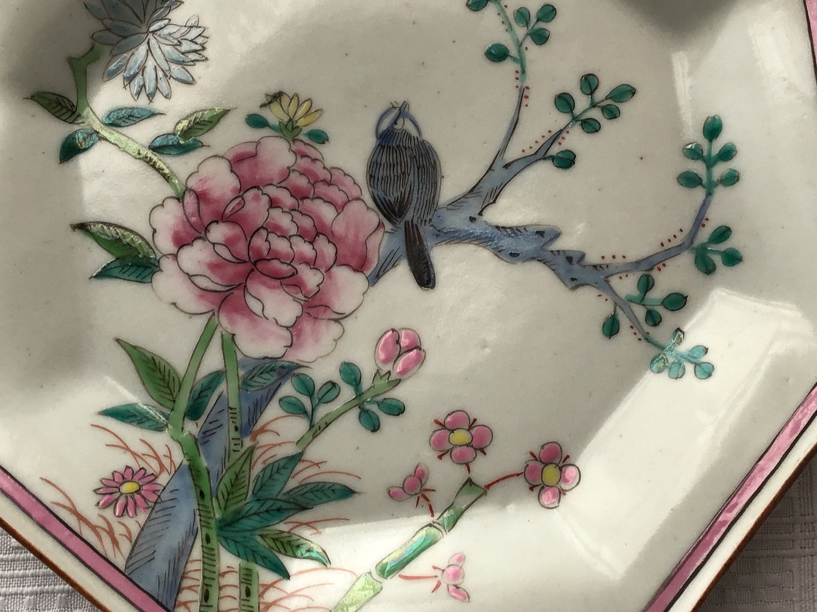Antique Chinese Porcelain Plate Bird in A Flowering Tree 4 - Etsy