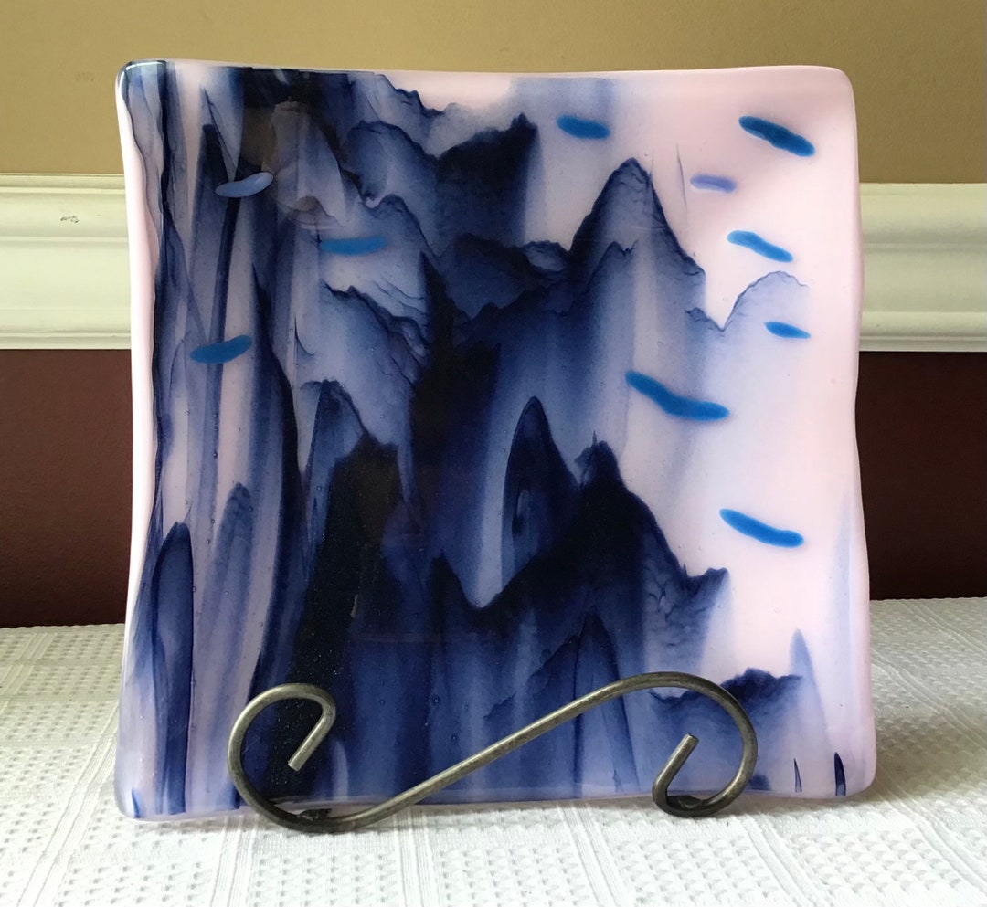 Vintage Greek Mixaha Square Art Glass Plate, 8” X 8” - Etsy