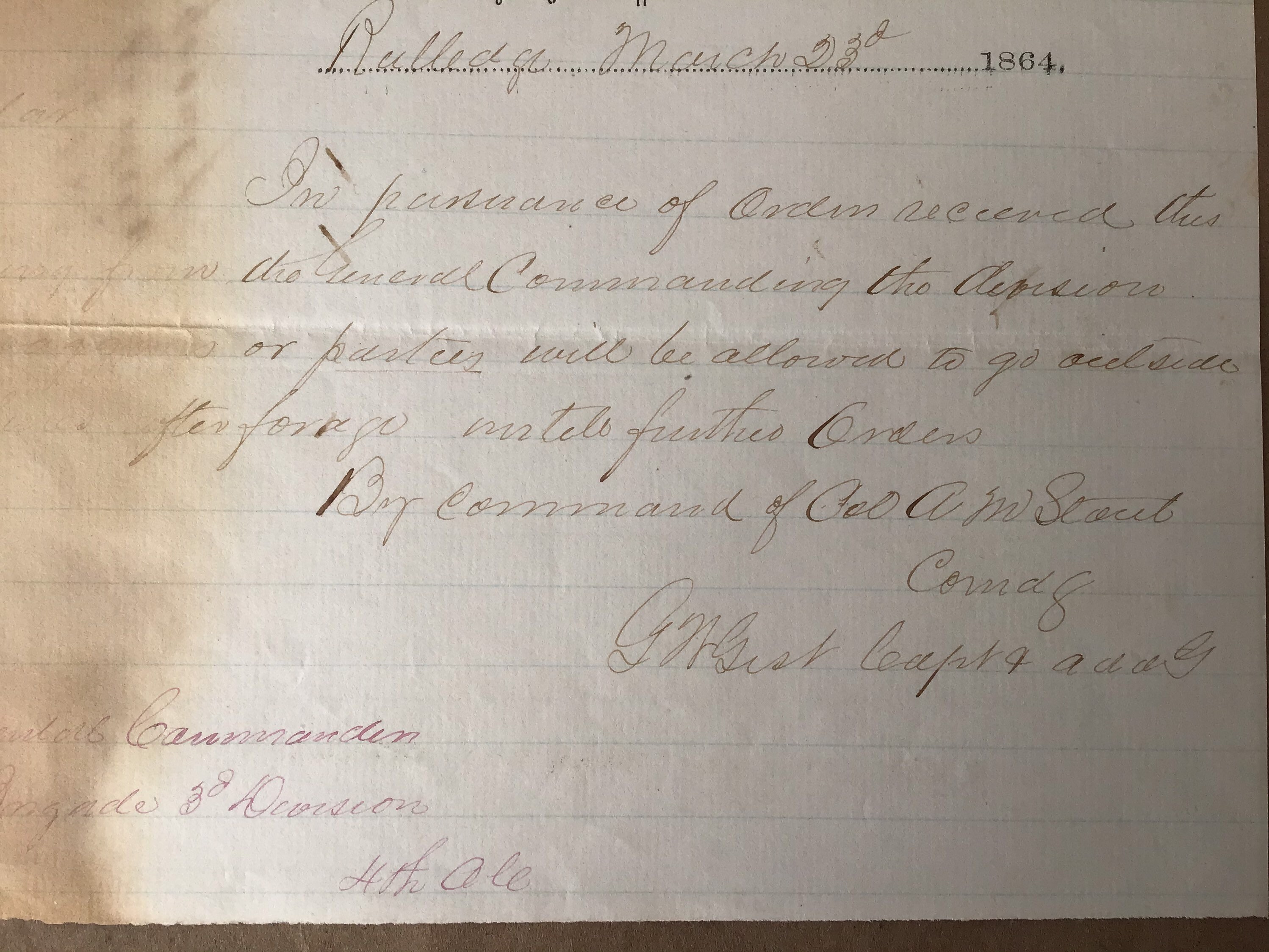 Civil War Hand Written Letter 1864 Embossed Watermark Head | Etsy