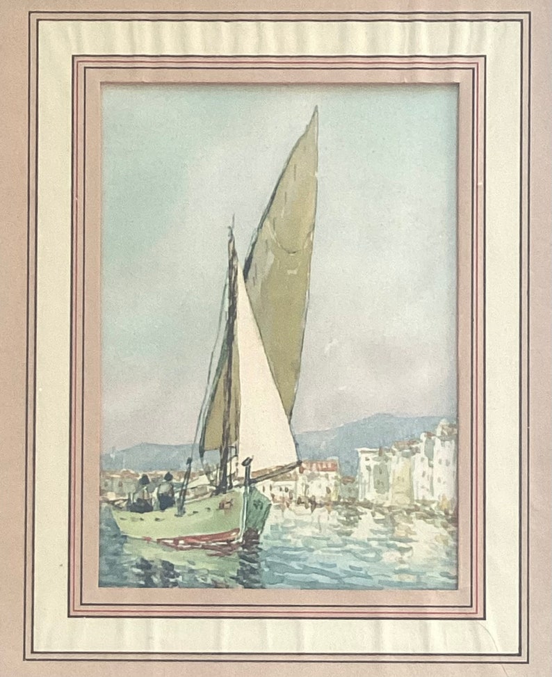 Vintage Lithograph of a Sailboat Made in Switzerland - Etsy