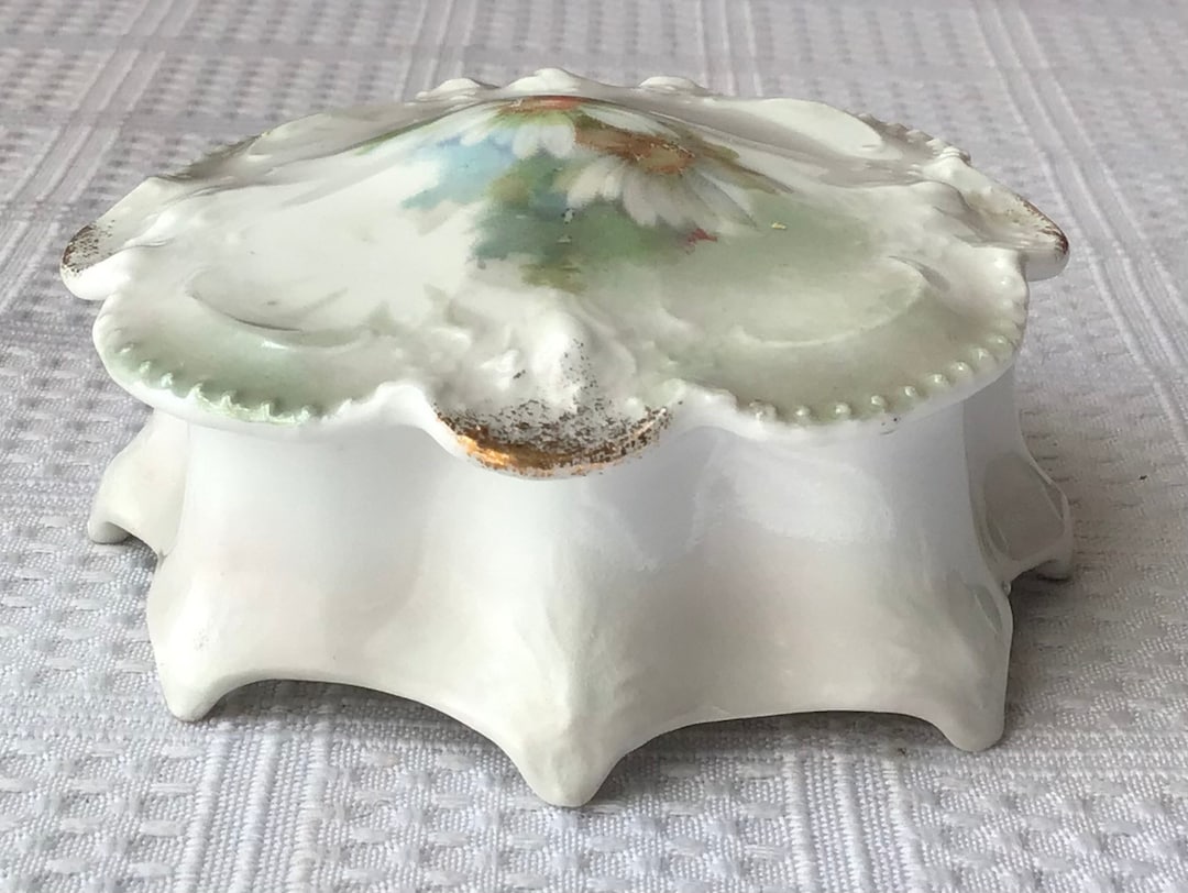 Vintage European Floral Porcelain Trinket Box - Etsy