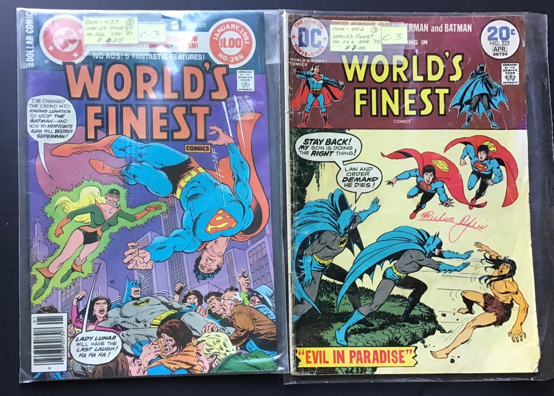 Lot of 2 DC World’s Finest Comics, No’s 222 (1974) and 266 (1981) - Etsy