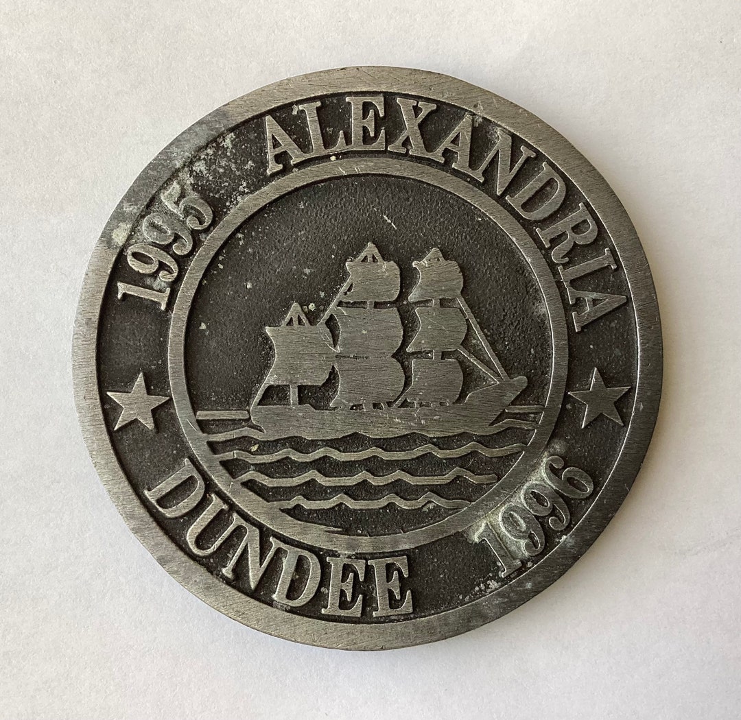 Vintage 1995 Alexandria 1996 Dundee Metal Coaster - Etsy