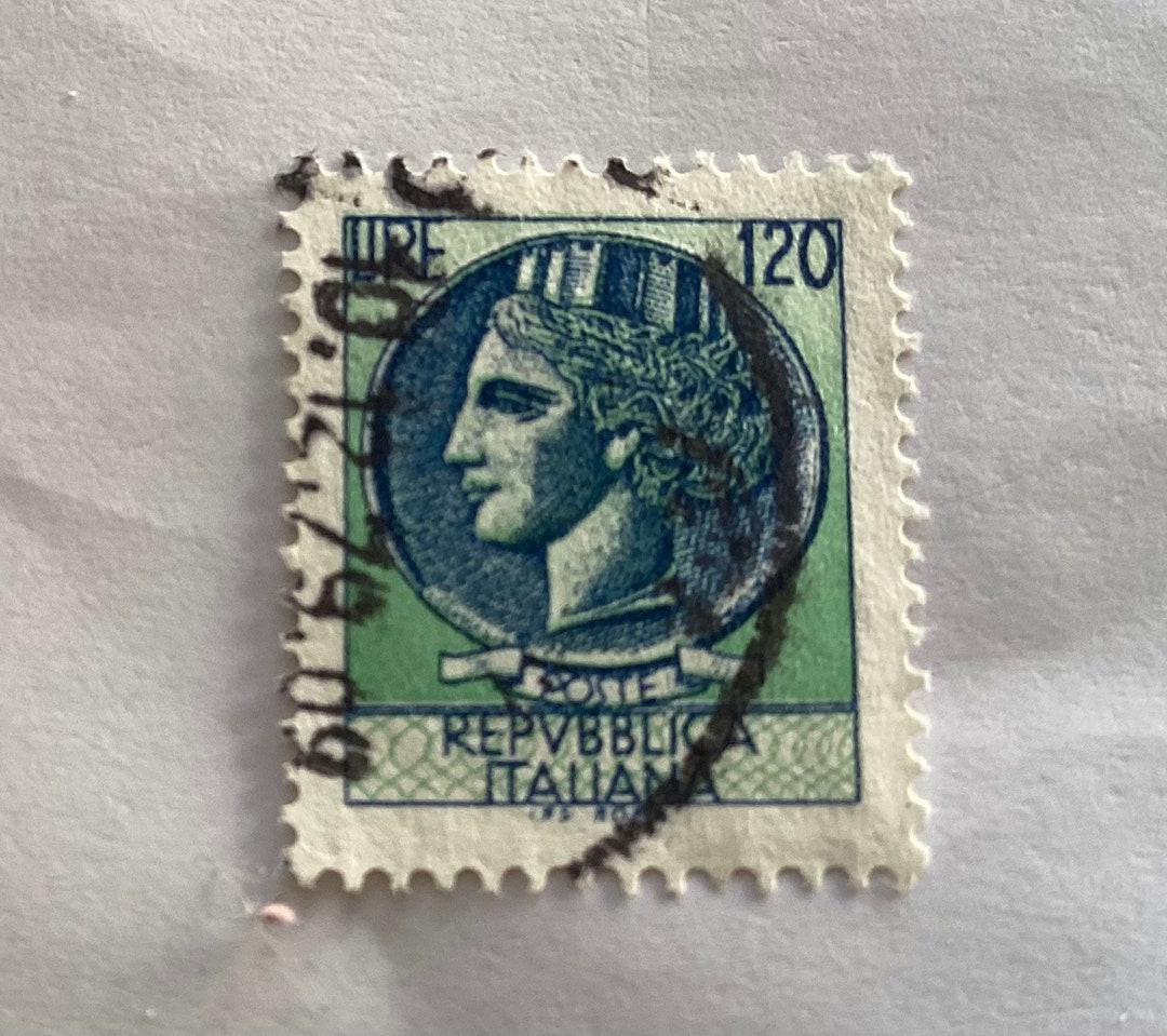 Vintage Repvbblica Italiana 120 Lire 1954 Stamp/ Republic of Italy ...