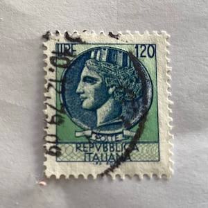 Vintage Repvbblica Italiana 120 Lire 1954 Stamp/ Republic of Italy ...