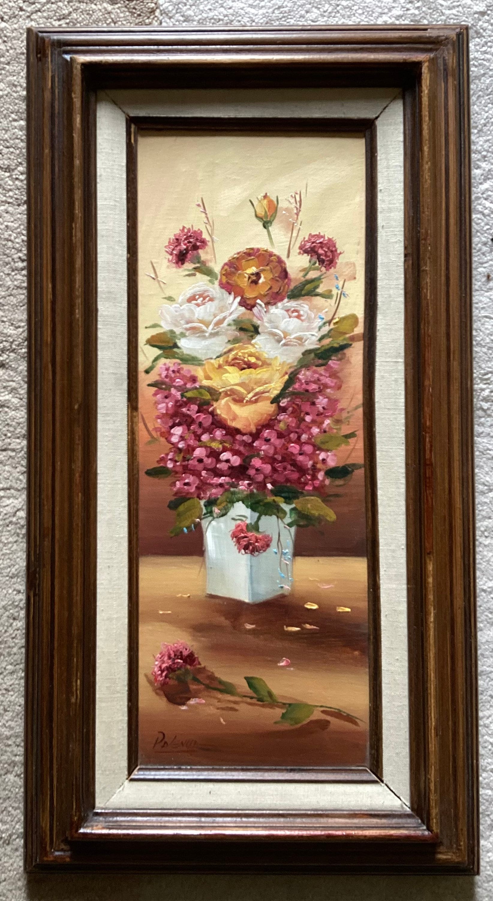 Vintage Original Oil Painting Flowers in a Vase Signed - Etsy