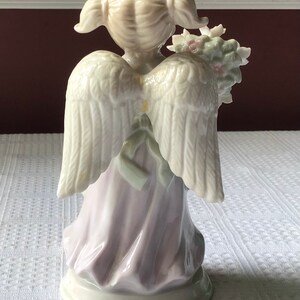 Vintage Russ “june” Porcelain Figurine, Girl Angel With Flowers - Etsy