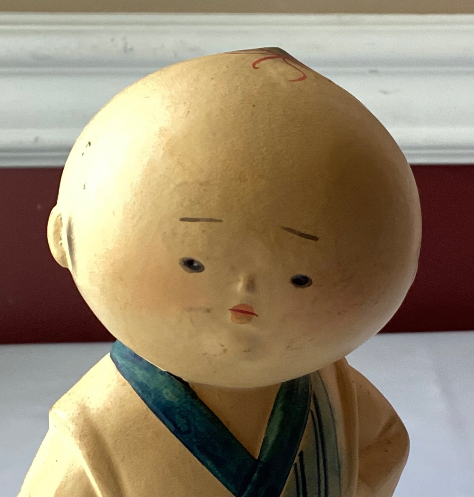 VTG Japanese Ceramic Boy Figurine on Wooden Base, Signed, 6" Tall - Etsy