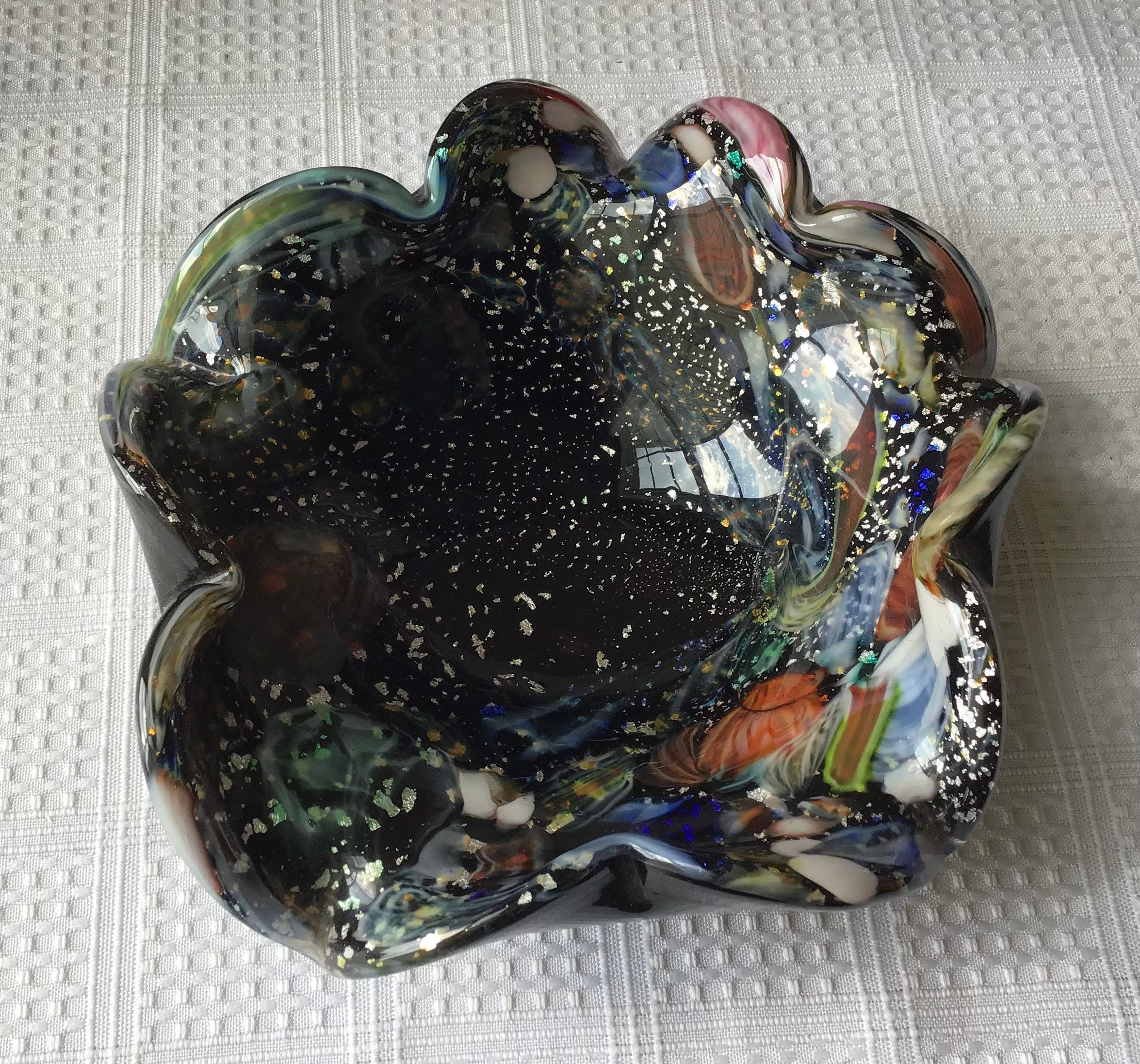Vintage Greek Mixaha Polychrome Art Glass Bowl, 6 3/4” X 7” X 2 1/2” - Etsy