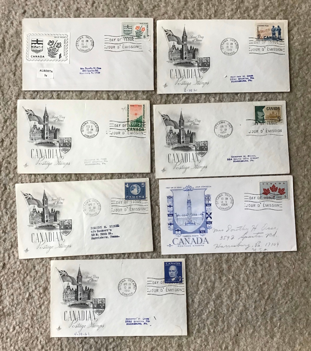 Lot of 7 Vintage Canadian First Day Cover Postage Stamps - Etsy
