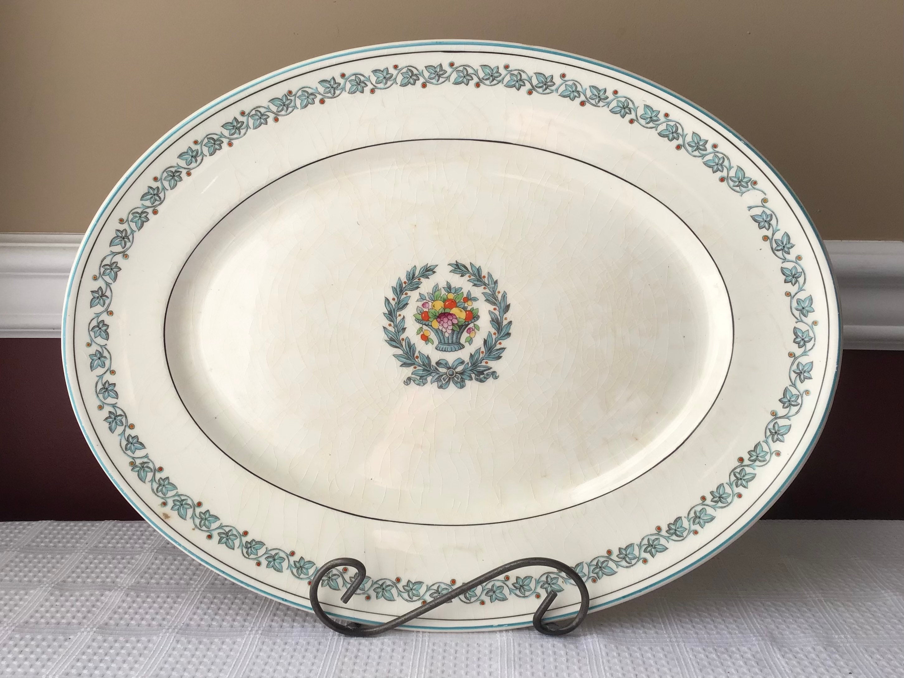 Large Antique Myott Staffordshire, England Porcelain Platter, 16"x 12 ...