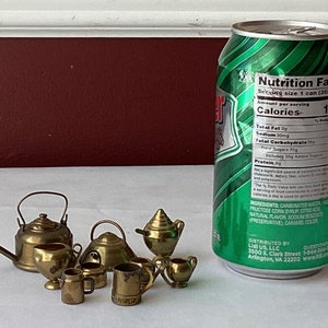 VTG 9-piece Miniature Brass Kettles, Creamers, Etc, (not a Set), 1.5" Tallest - Etsy