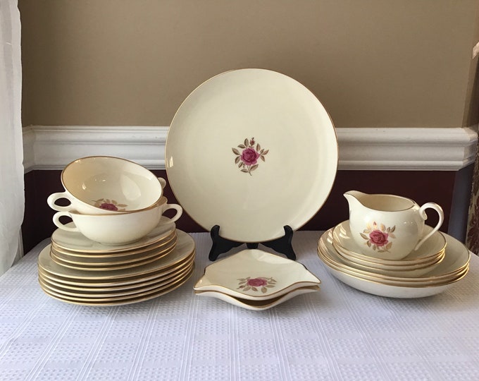 LENOX 'ROSELYN' China, Pink Rose, 5 Piece Place Setting, Vintage 1952 ...