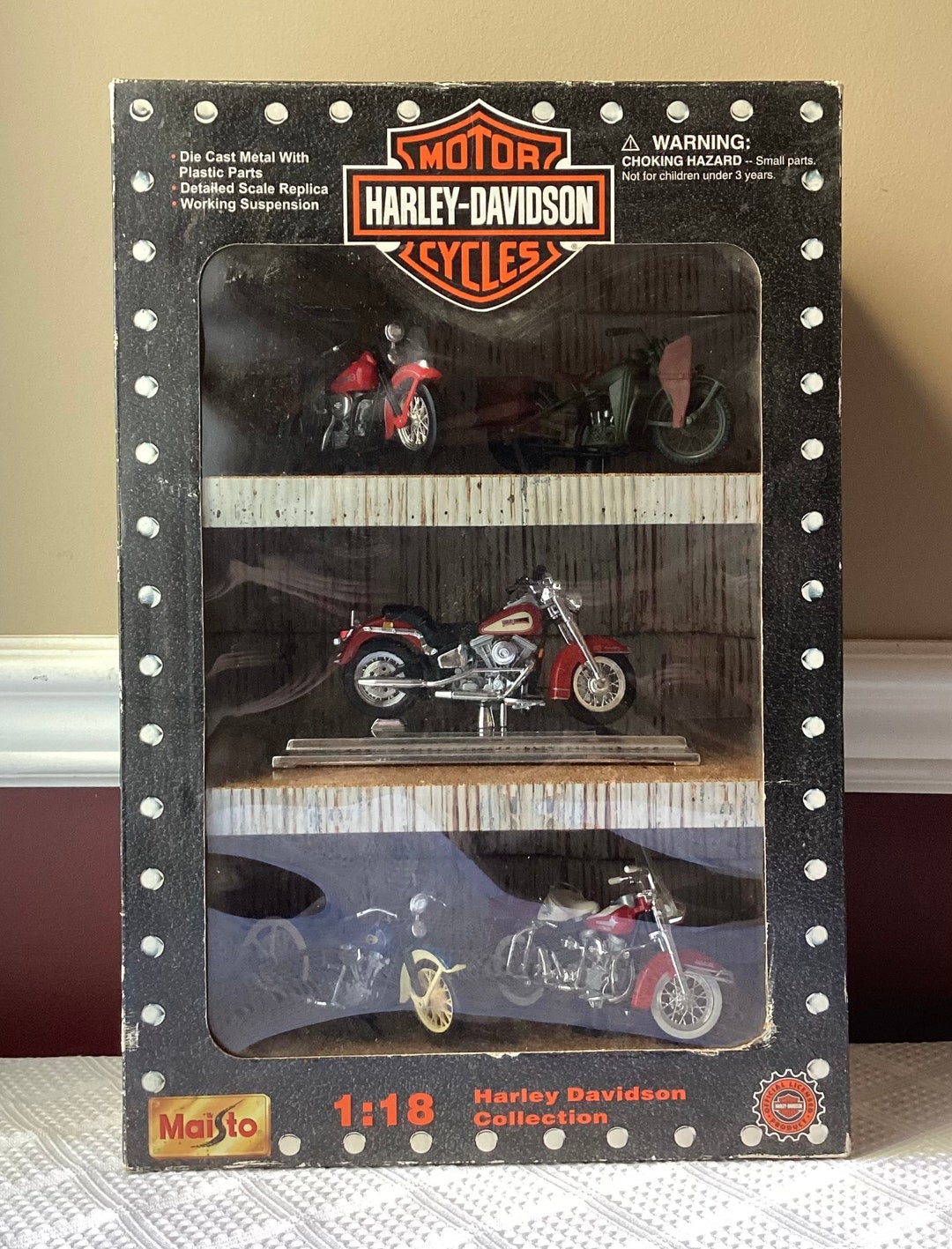 VTG Harley-davidson Motor Cycles Die Cast Collection 1:18 Meisto in Box ...
