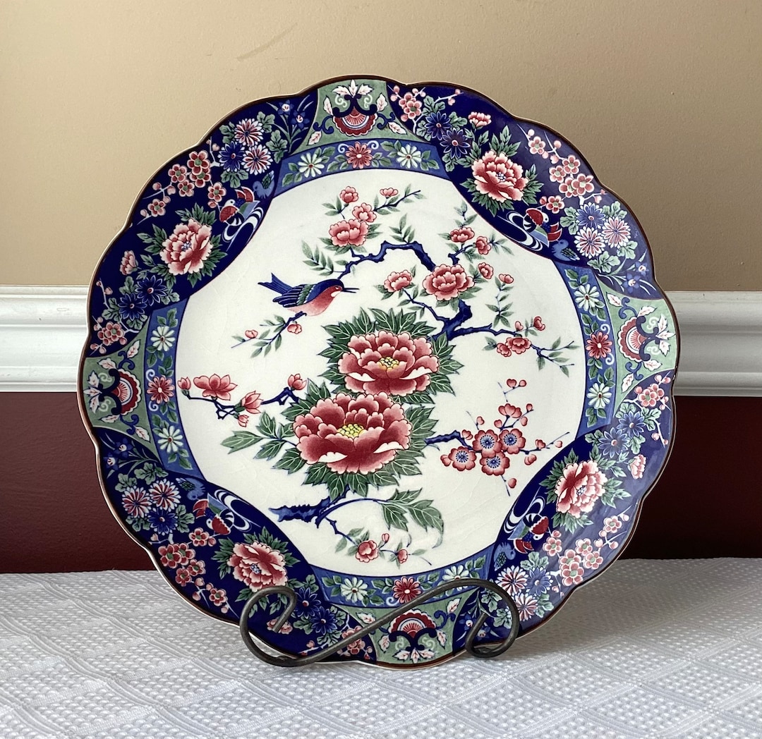 Vintage Tosho Fine China Platter, Bird & Flowers, 12 7/8” W, Made in ...