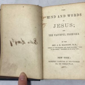 Mind and Words of Jesus Book by Rev. J. R. Macduff, D. D., 1877, NY - Etsy