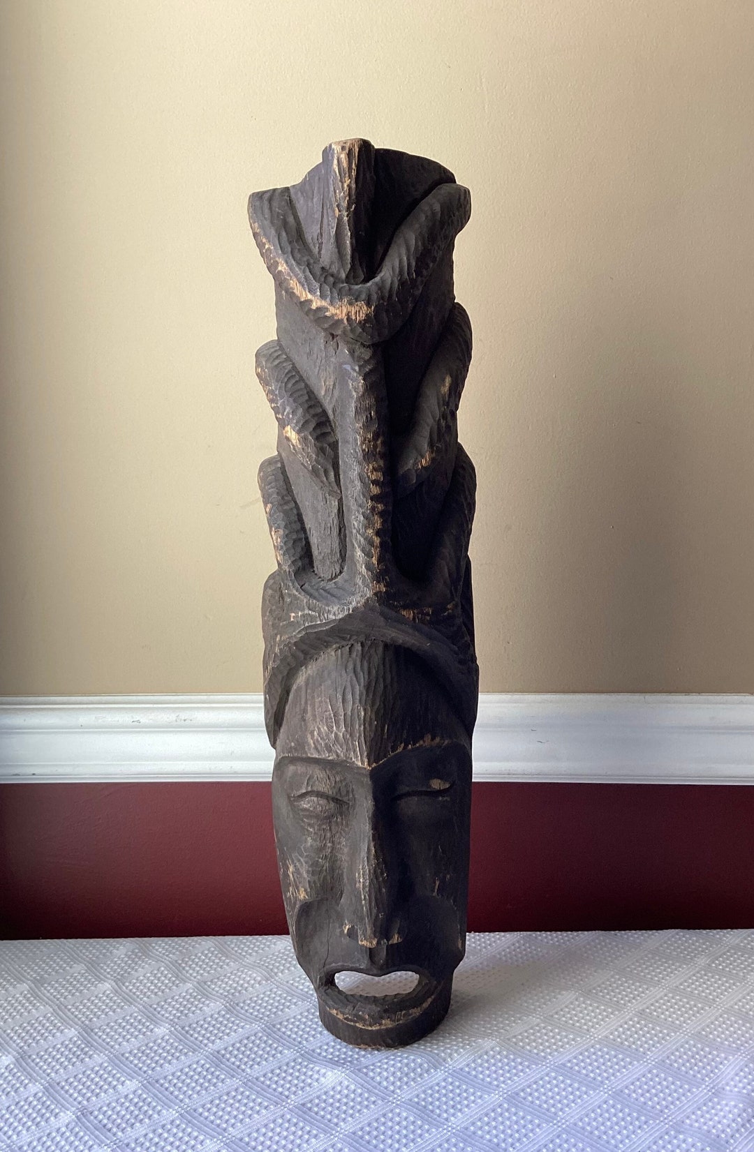 Large Vintage Tiki Wooden Mask, 22” Tall - Etsy
