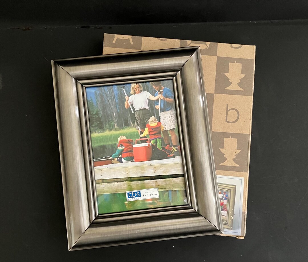Vintage Photo Holder in Box, CBS Designs 5x7 Metal Frame, 1998, Photo ...
