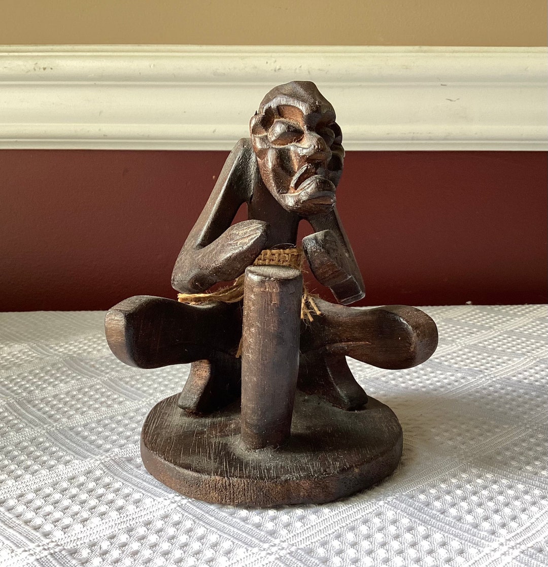 Vintage African Wooden Demon Figurine, 5 1/2 Tall - Etsy