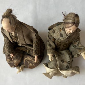 Pair of Antique Japanese Taisho Ningyu Dolls, Old Man and Woman - Etsy