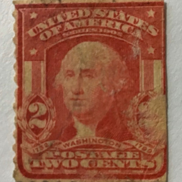 Red Washington 2 Cent Stamp - Etsy