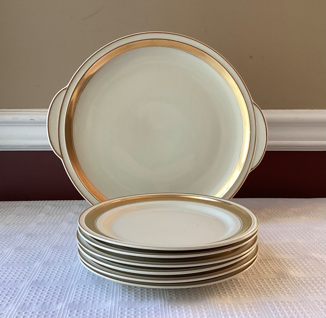 VTG Rosenthal Selb Germany Winifred Porcelain 12 1/4” Cake Tray With 6 ...