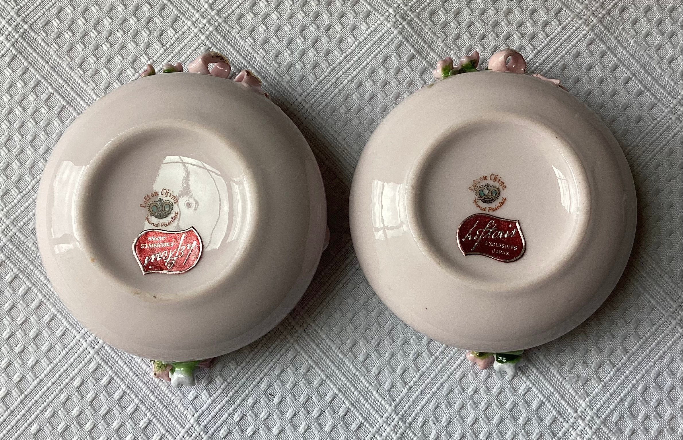 Pair of Vintage Lefton China Hand Painted Porcelain Ashtrays Made in ...