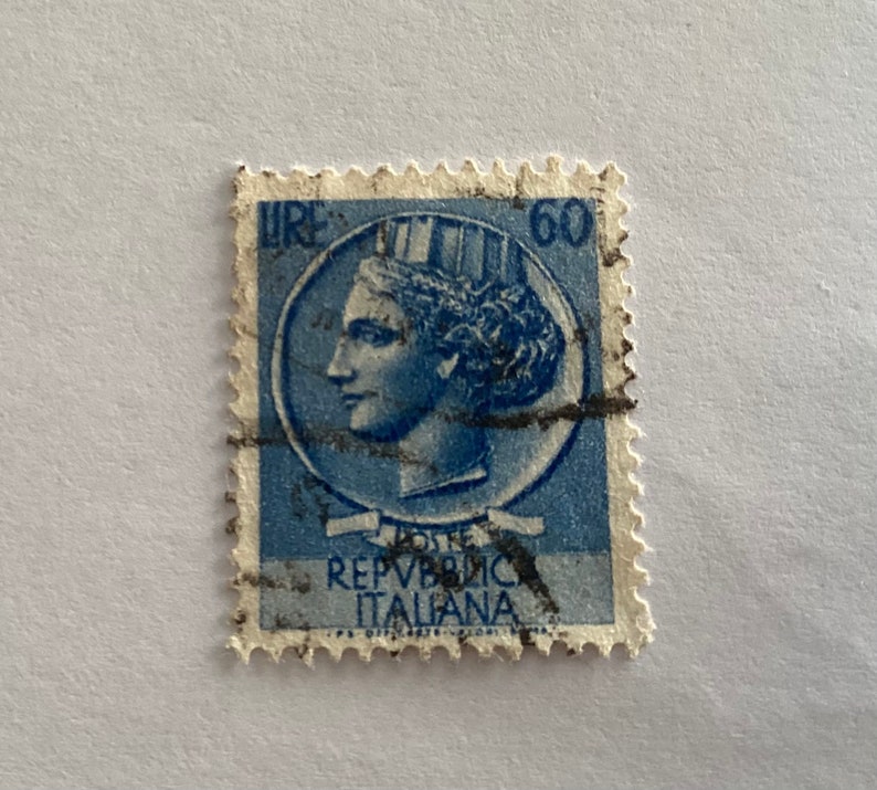 1955 Coin of Syracuse Repvbblica Italiana 60 Lire Stamp/ - Etsy