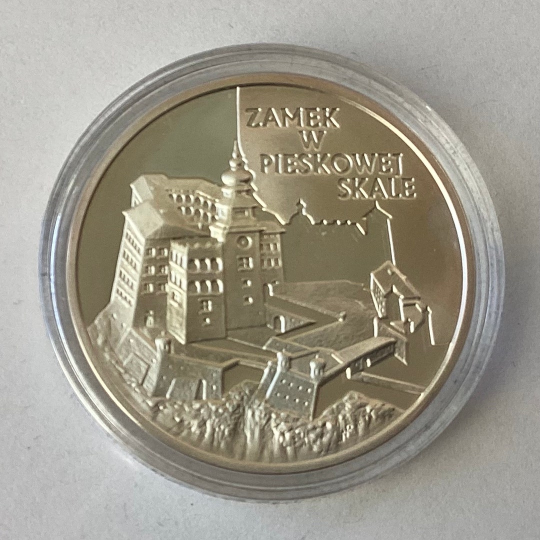 VTG 20 Zlotych Silver Proof Coin, Poland 1997, Zamek W Pieskowet 38.6MM ...