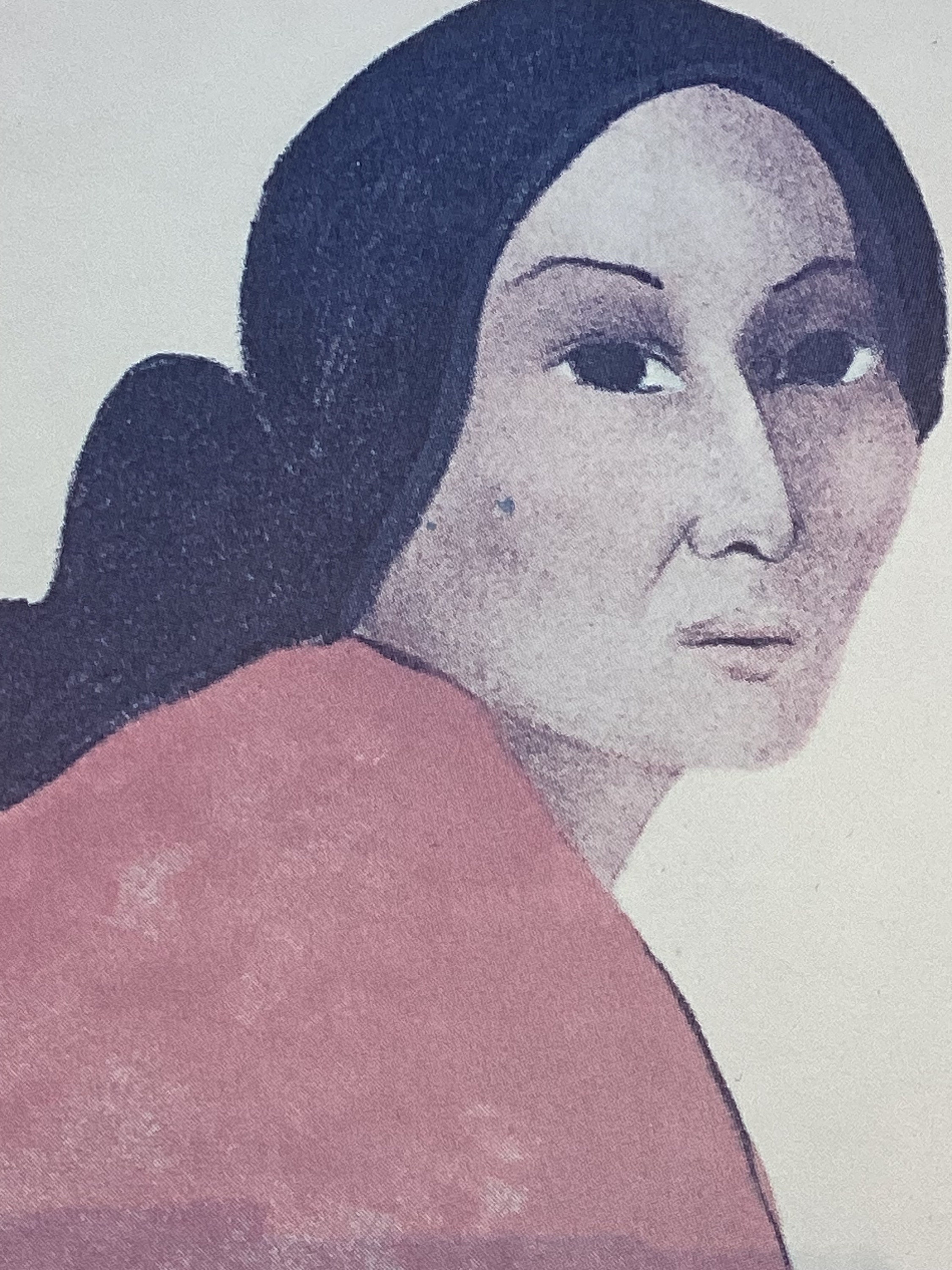 Vintage R. C. Gorman Print of Portrait of A Navajo Woman in Ornate ...