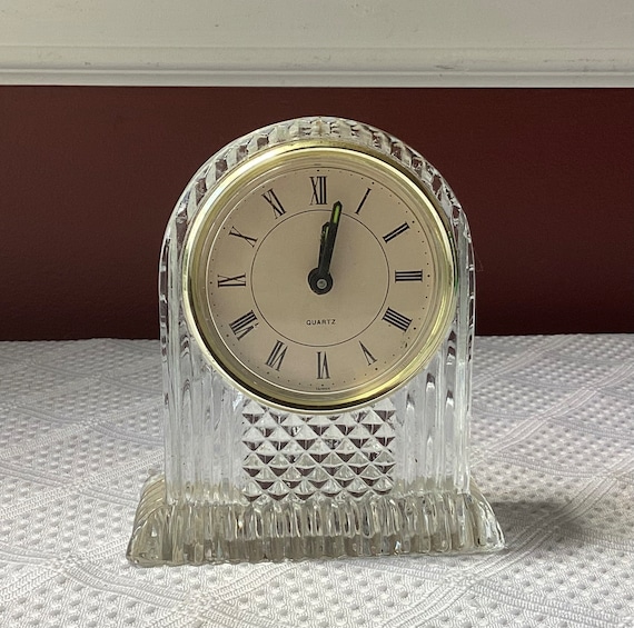 Vintage Clear Glass Quartz Clock Made in Taiwan Working - Etsy