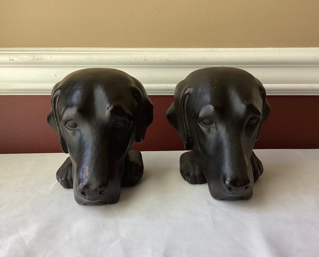 Pair of Gargoyles Black Labrador Bookends - Etsy