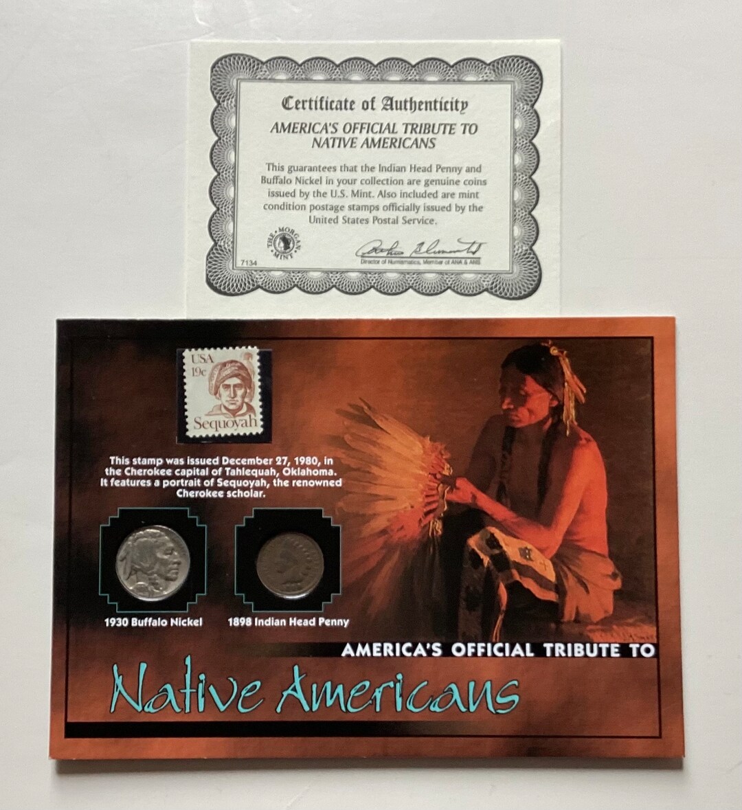 Americas Official Tribute to Native Americans Two Coins and Stamp Set ...