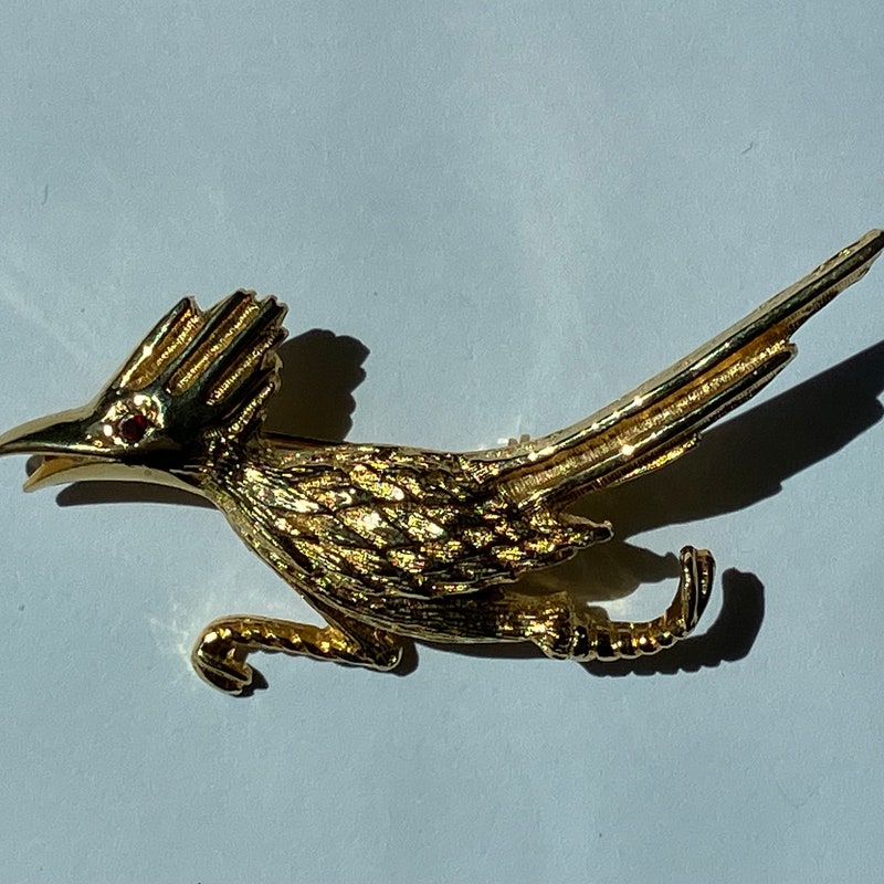 Gold Roadrunner Pin - Etsy