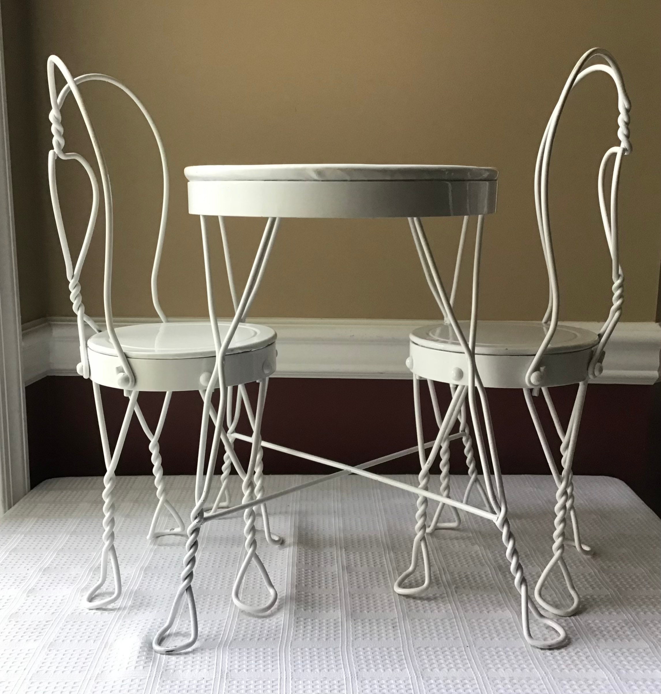 Vintage 3-piece Iron Doll Furniture Doll Table & Chair Set | Etsy