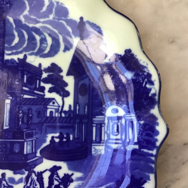 Old Vintage Victoria Ware Ironstone Porcelain Blue & White Plate, 9 7/8 ...
