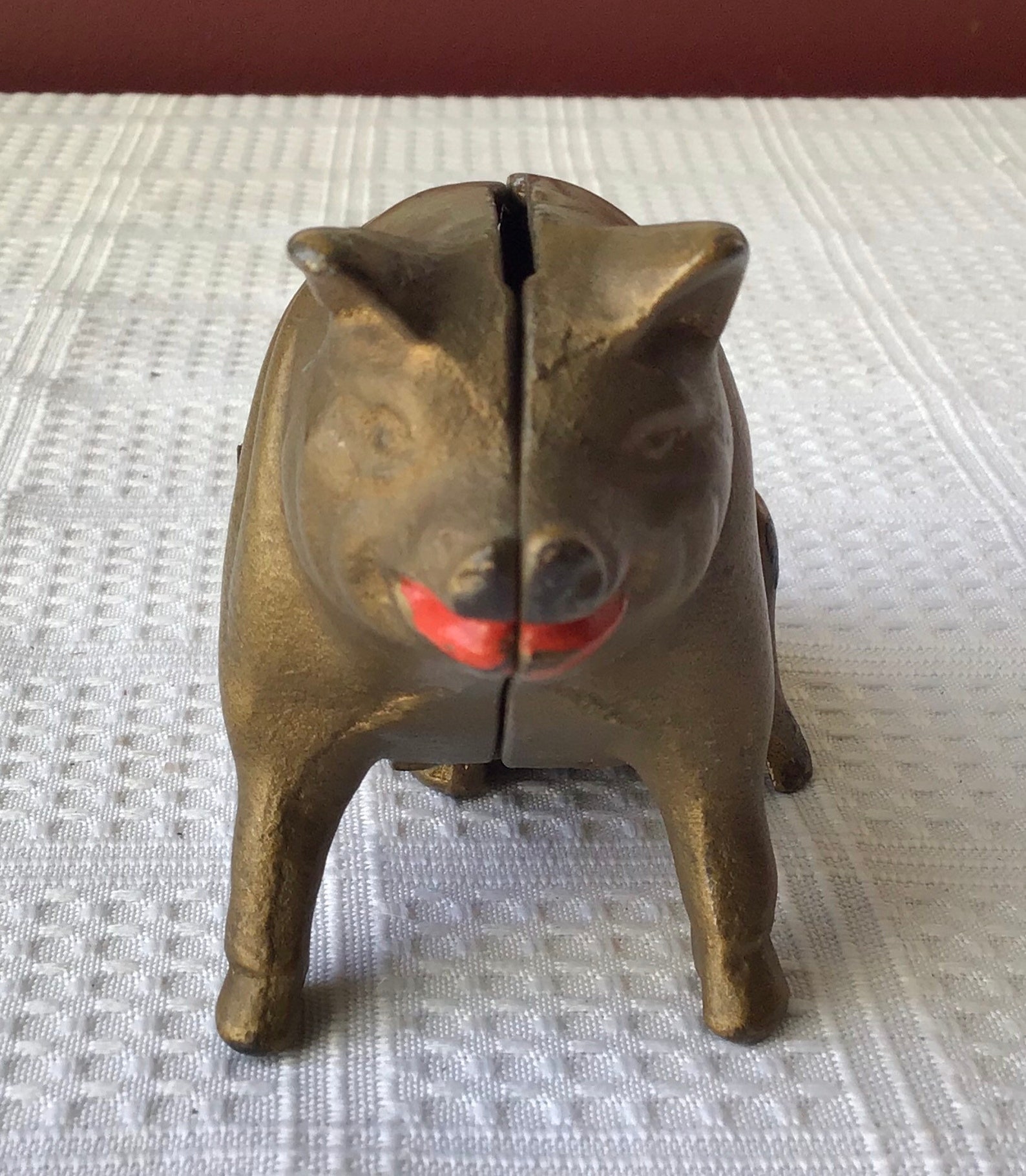 Vintage Cast Iron Pig Coin Bank/ Piggy Bank | Etsy