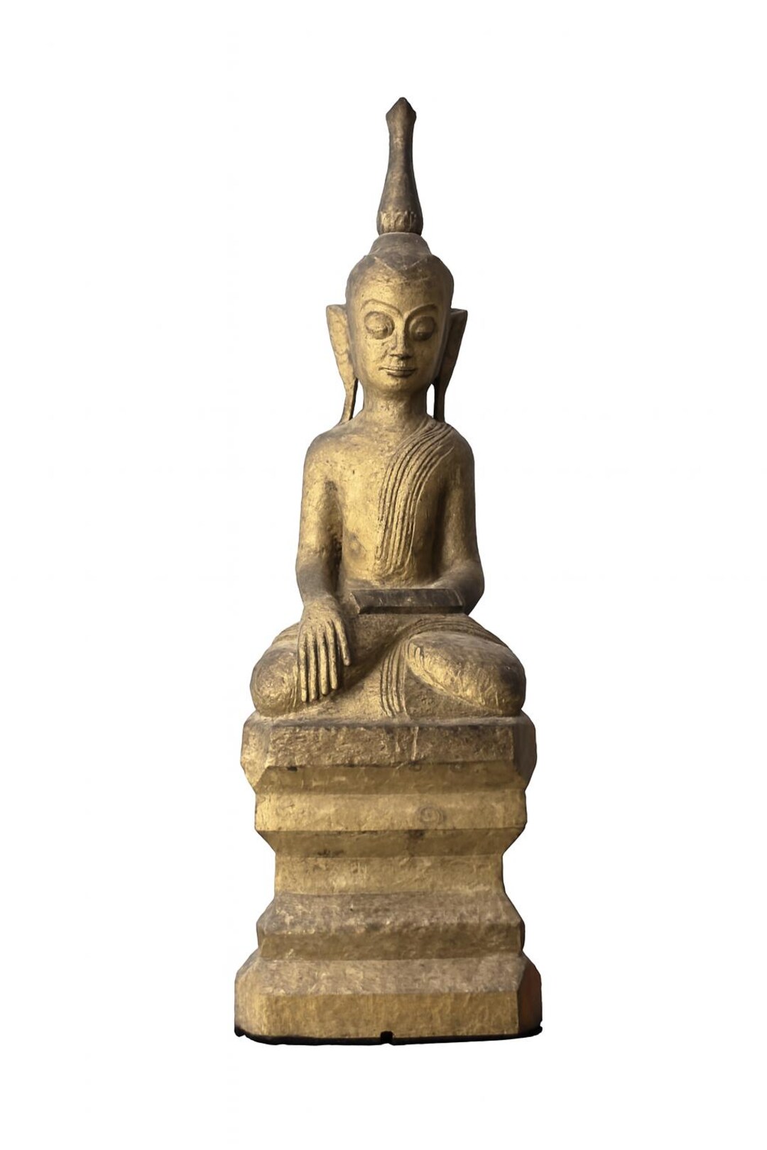 Antique Burmese Buddha Wooden Statue, Burma Myanmar Shan Style Statue ...