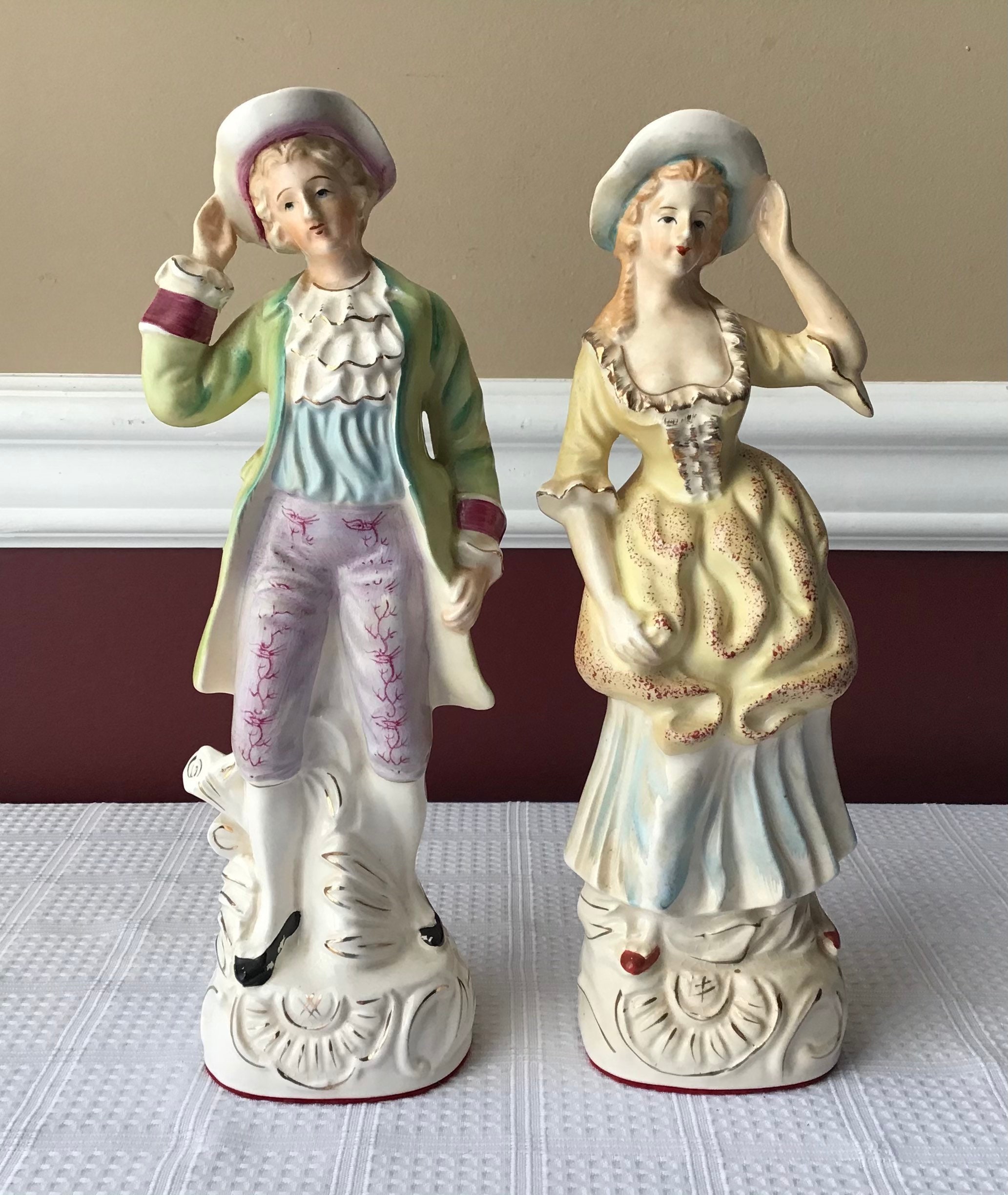 Pair Of Victorian Style Ceramic Figurines A Lady & Gentleman | Etsy