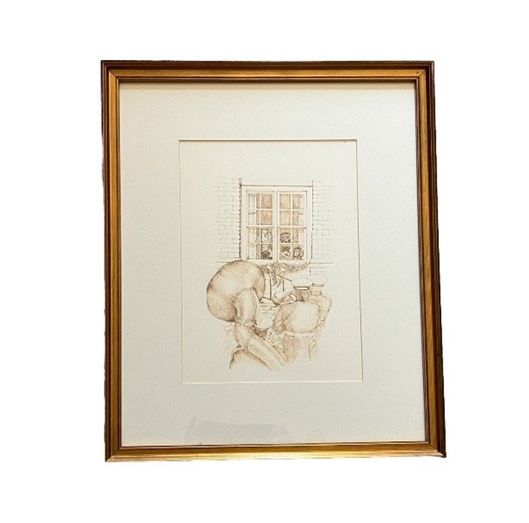 VTG Lithograph Etching by C. Templeton From the Estate of US Gen A.M ...