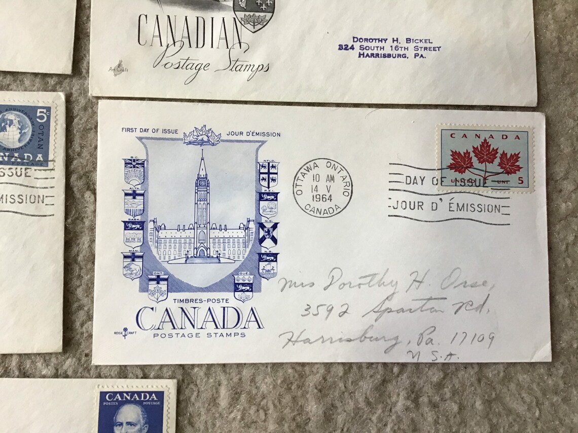 Lot of 7 Vintage Canadian First Day Cover Postage Stamps - Etsy