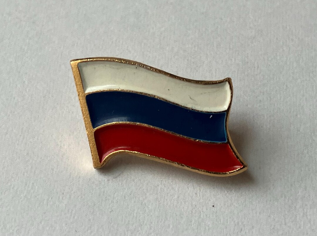 Vintage Russia Federation Patriotic Flag Lapel Pin/ Russian Memorabilia ...