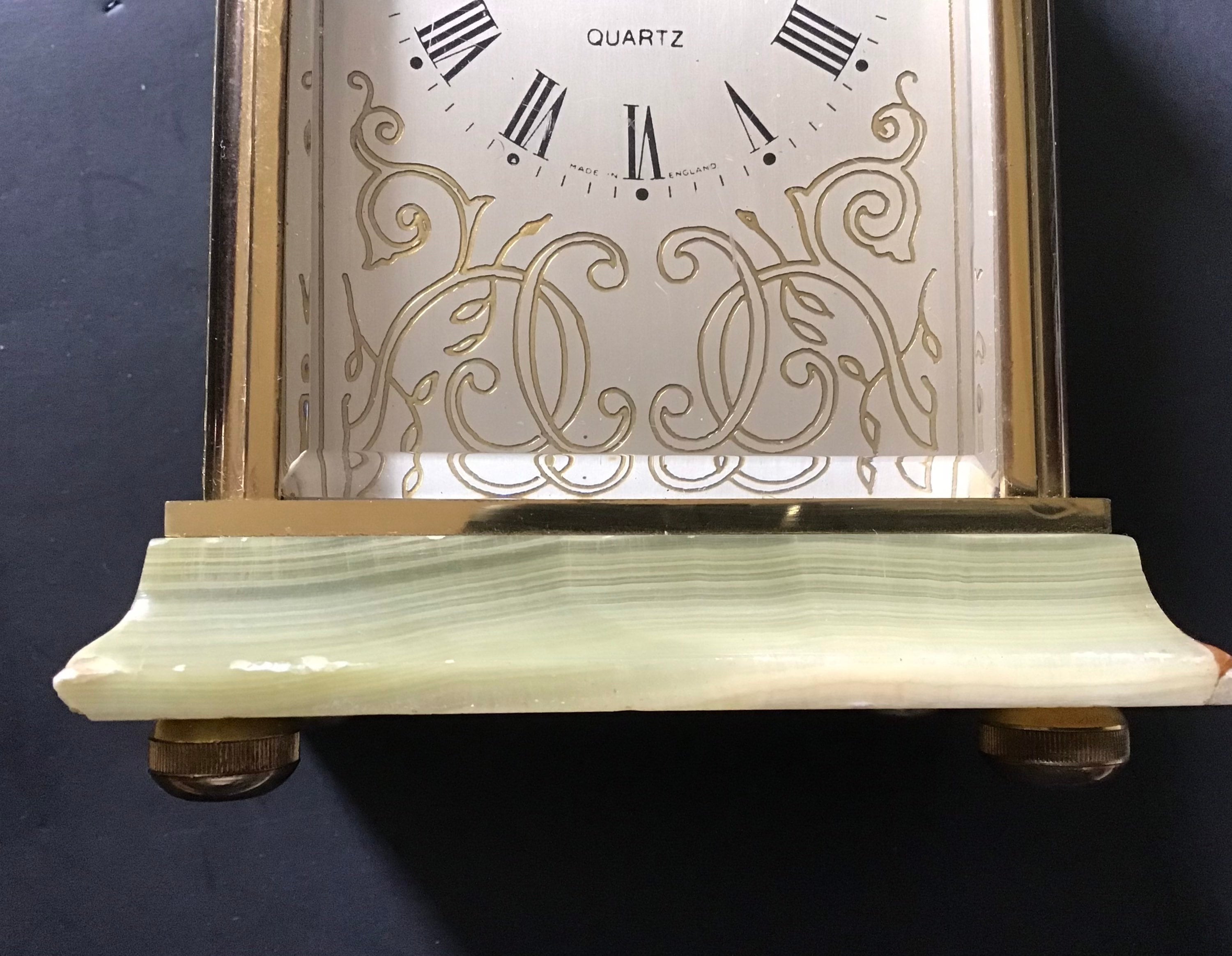 Vintage Azizoff Quartz Table Clock Made in England Jade/ | Etsy