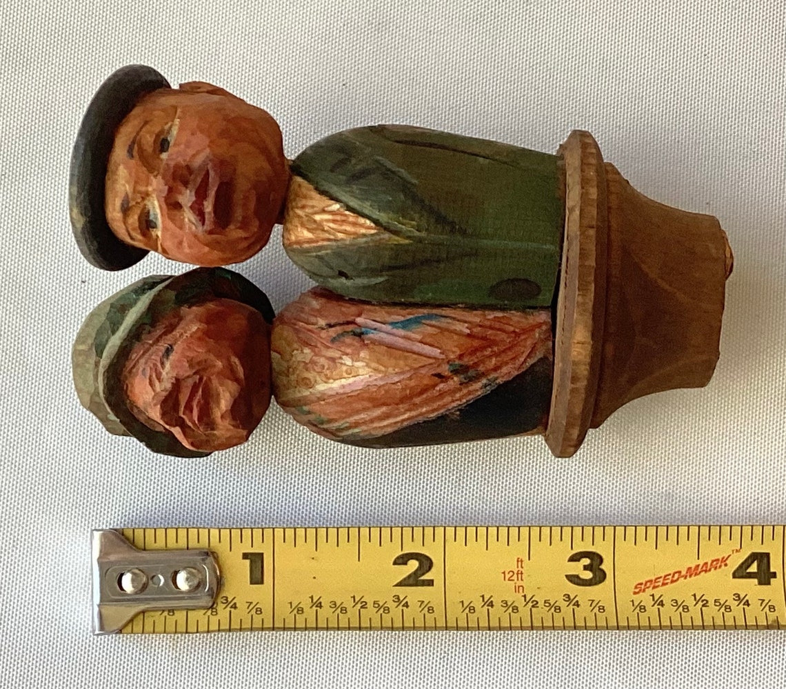 Vintage Anri Italian Polychrome Wooden Mechanical Cork, Old Man and ...
