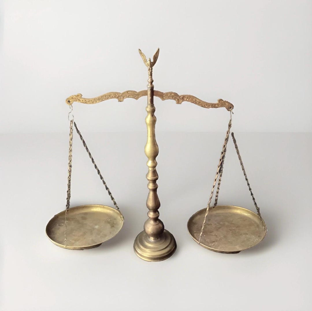 Vintage Large Brass Scale With Brass Eagle Finial, 21" Tall - Etsy