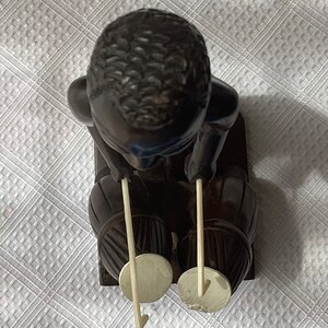 Vintage African Wooden Statue of a Drummer, 10” Tall - Etsy