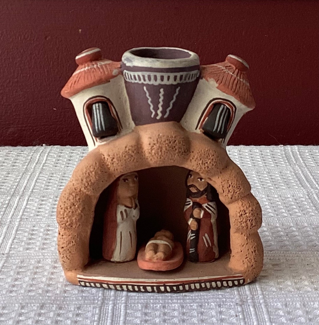 VTG Peruvian Folk Art Clay Pottery Miniature Nativity Figurine, 3 1/8 ...