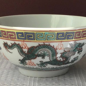 7-piece Vintage Chinese Porcelain Covered Mugs & Rice Bowl + Spoon ...