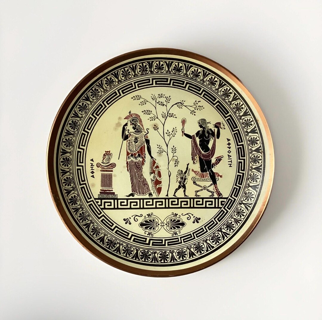 VTG Greek Handmade Copper Plate, Ancient Greece-style Wall Hanger Plate ...