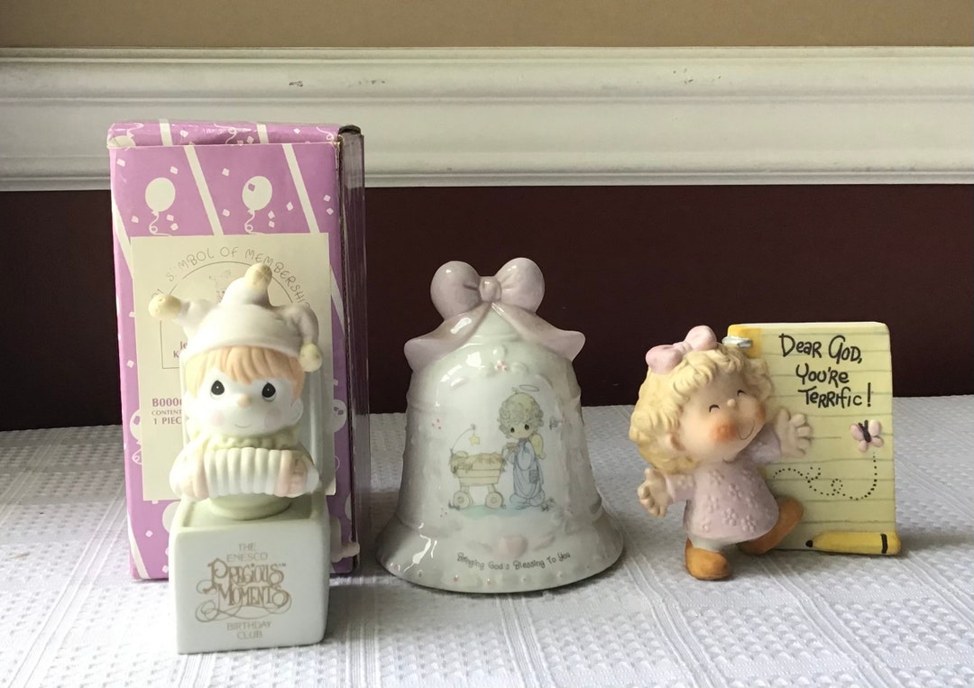 Lot of 3 Enesco Precious Moments Figurines (2) & Christmas Sankyo ...